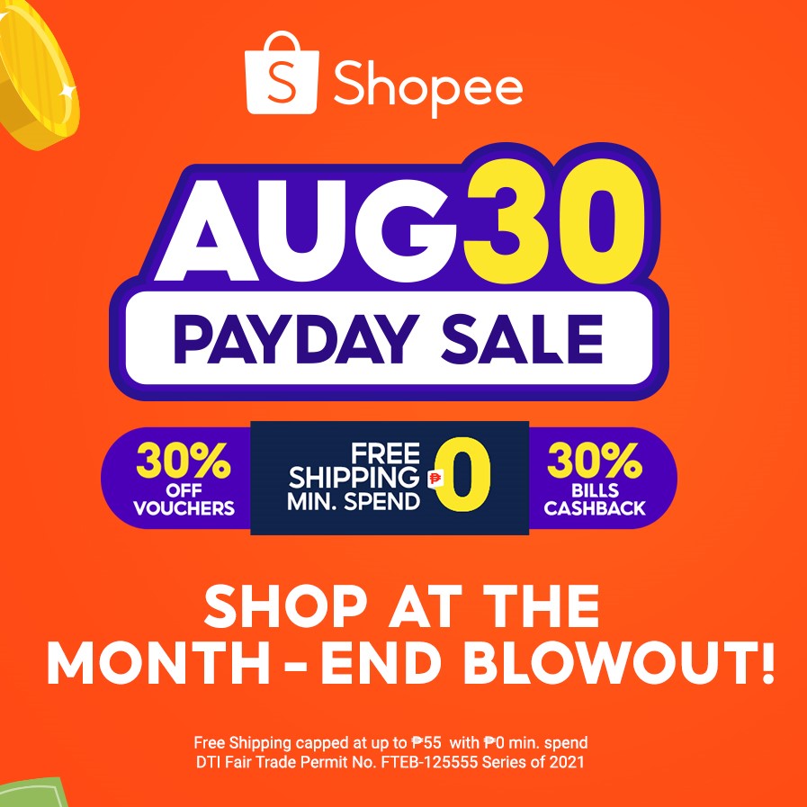Get ready to shop 'til you drop at Shopee Aug 30 Payday Sale